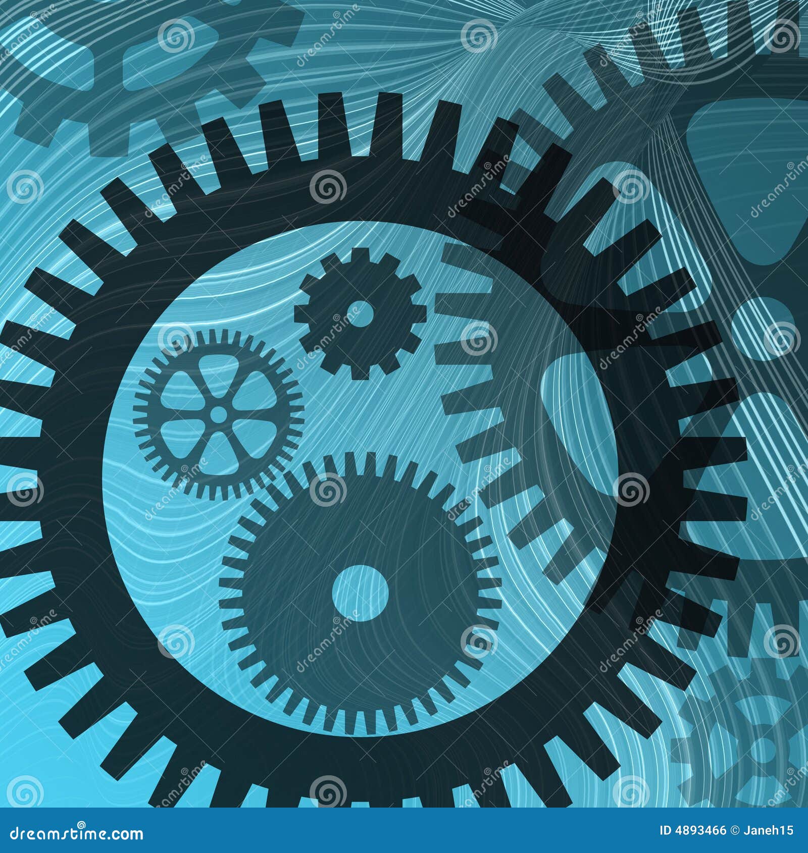 Lines and cogs on blue stock illustration. Illustration of shapes - 4893466
