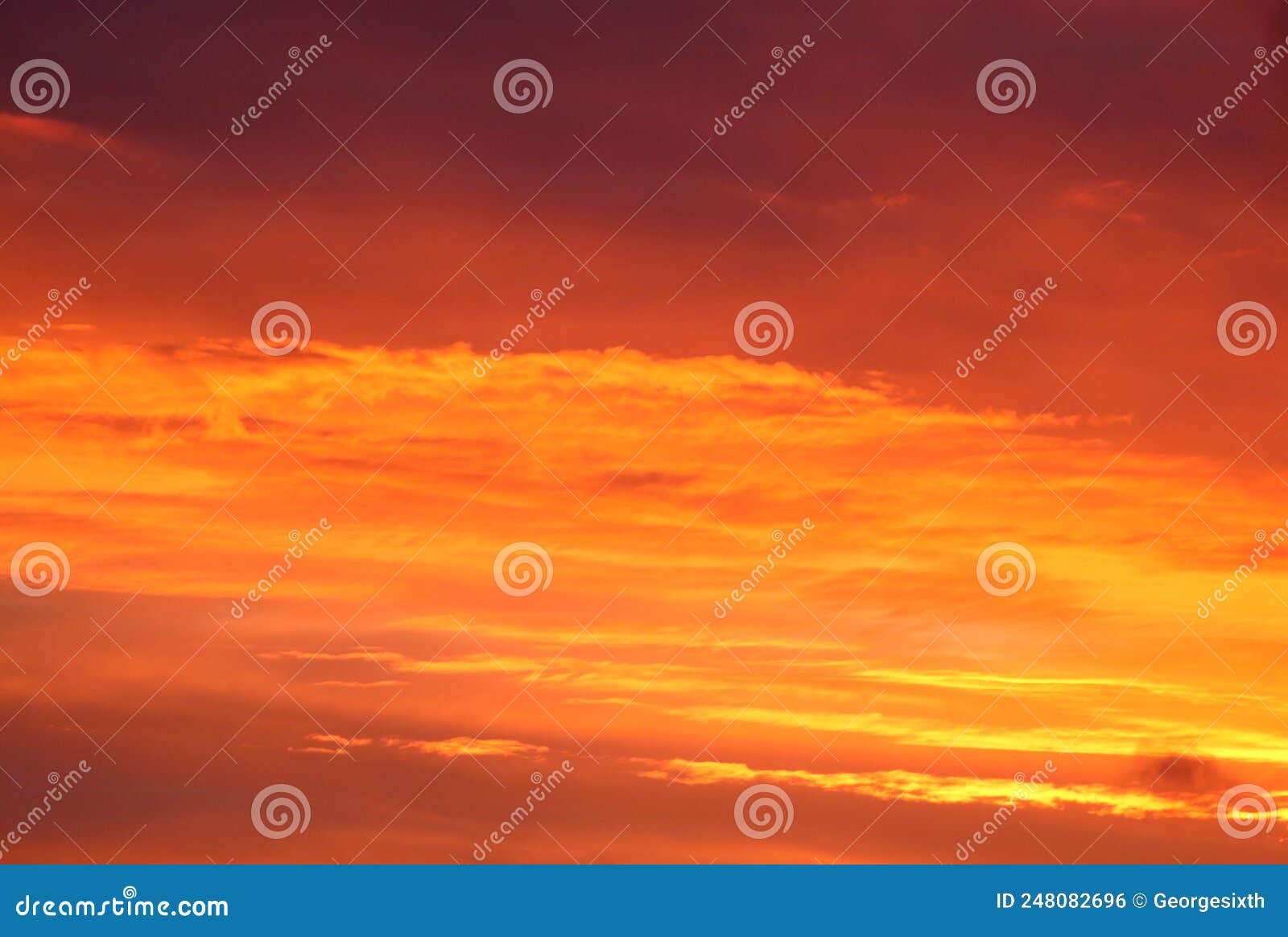 Lines Colored Clouds, Yellow, Orange, Red Sunset Stock Photo - Image of ...