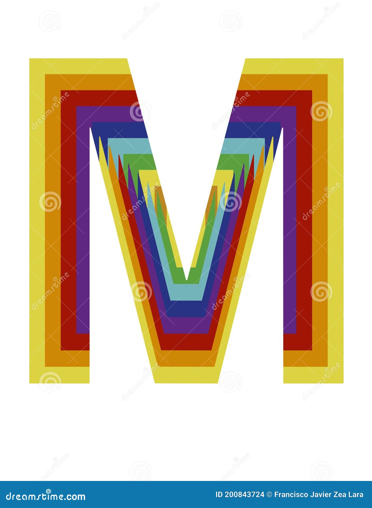 Lines with the Colors of the Rainbow Forming the Letter M Stock ...