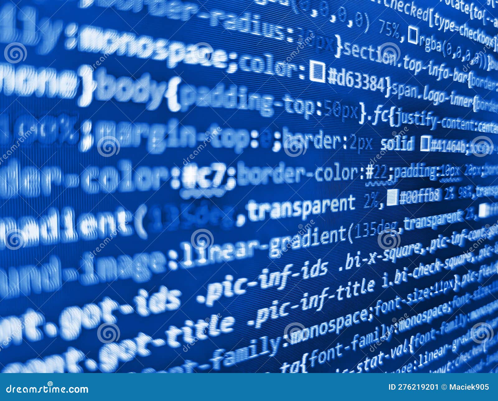 Lines Of Css Code Visible Programmer Typing New Lines Of Html Code
