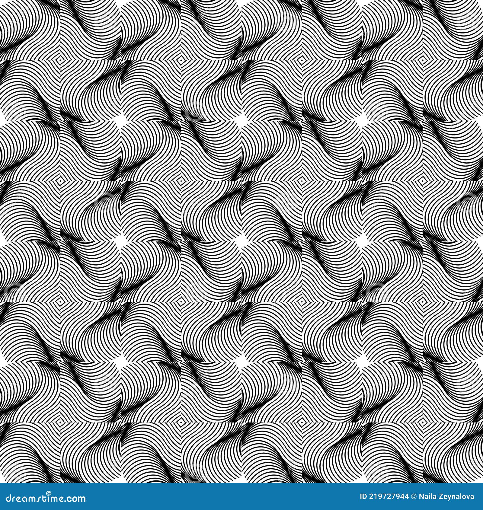 Lines 3d Seamless Pattern. Black and White Surface Ornamental ...
