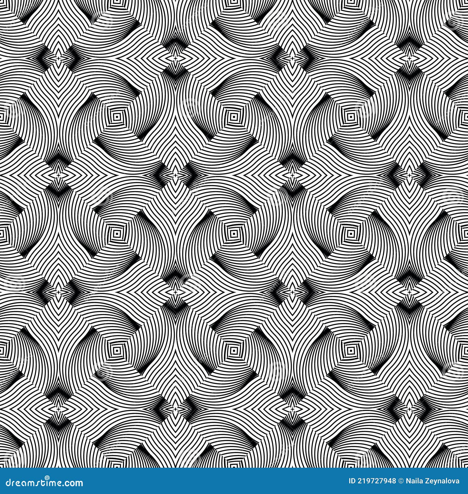 Lines 3d Seamless Pattern. Black and White Surface Ornamental ...