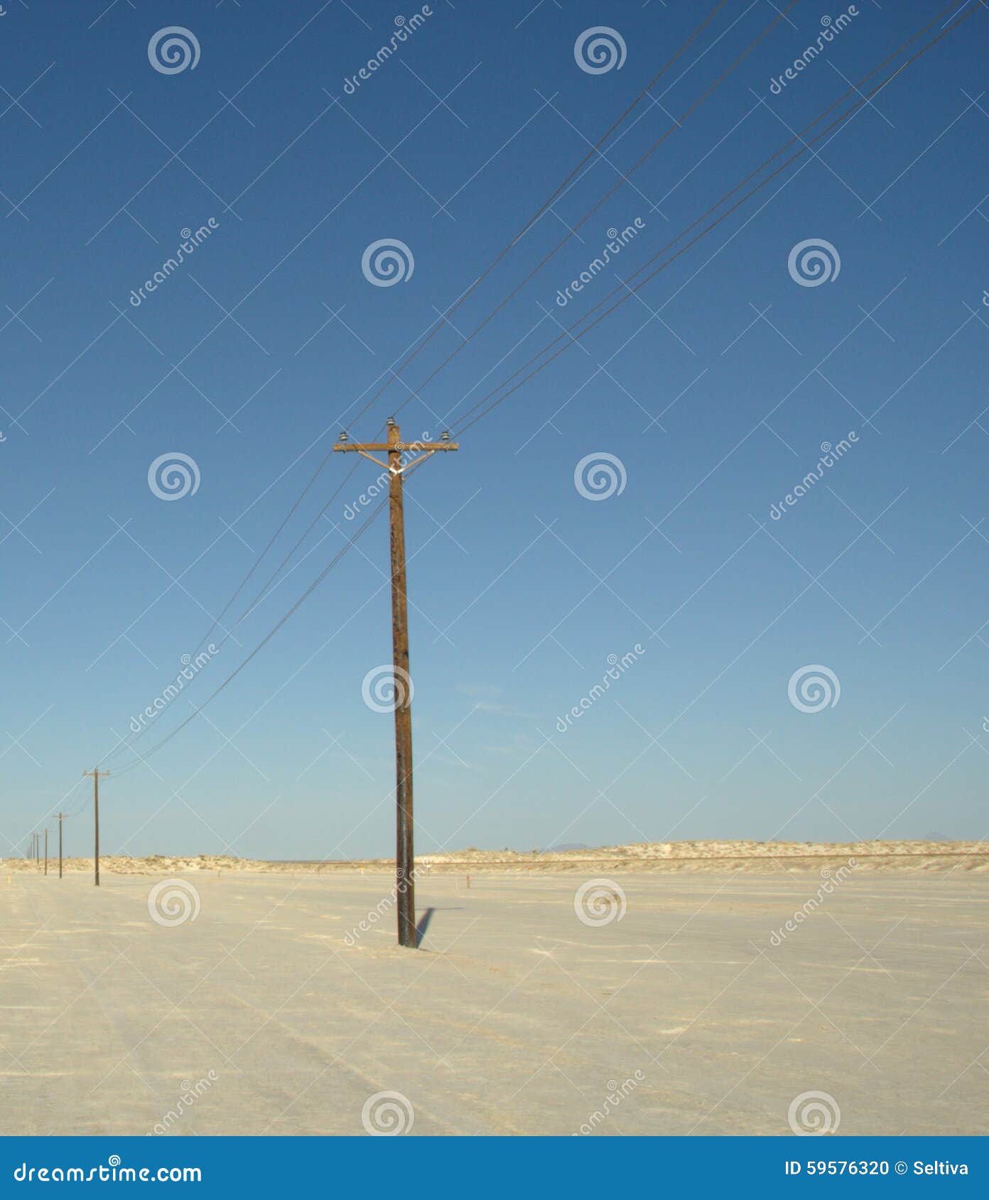 Lines in Desert in West Texas Stock Photo - Image of transmission, high ...