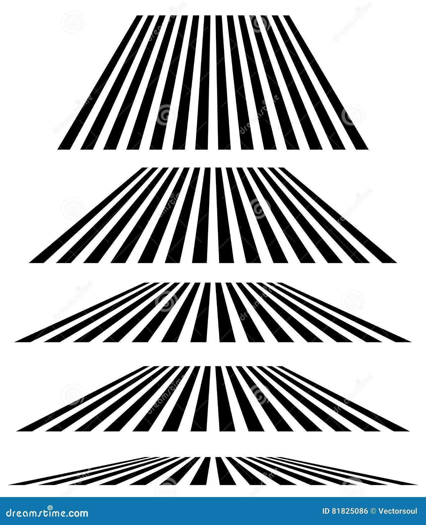 Lines in Different Level of Perspective. 3d Stripes, Lines Elements ...