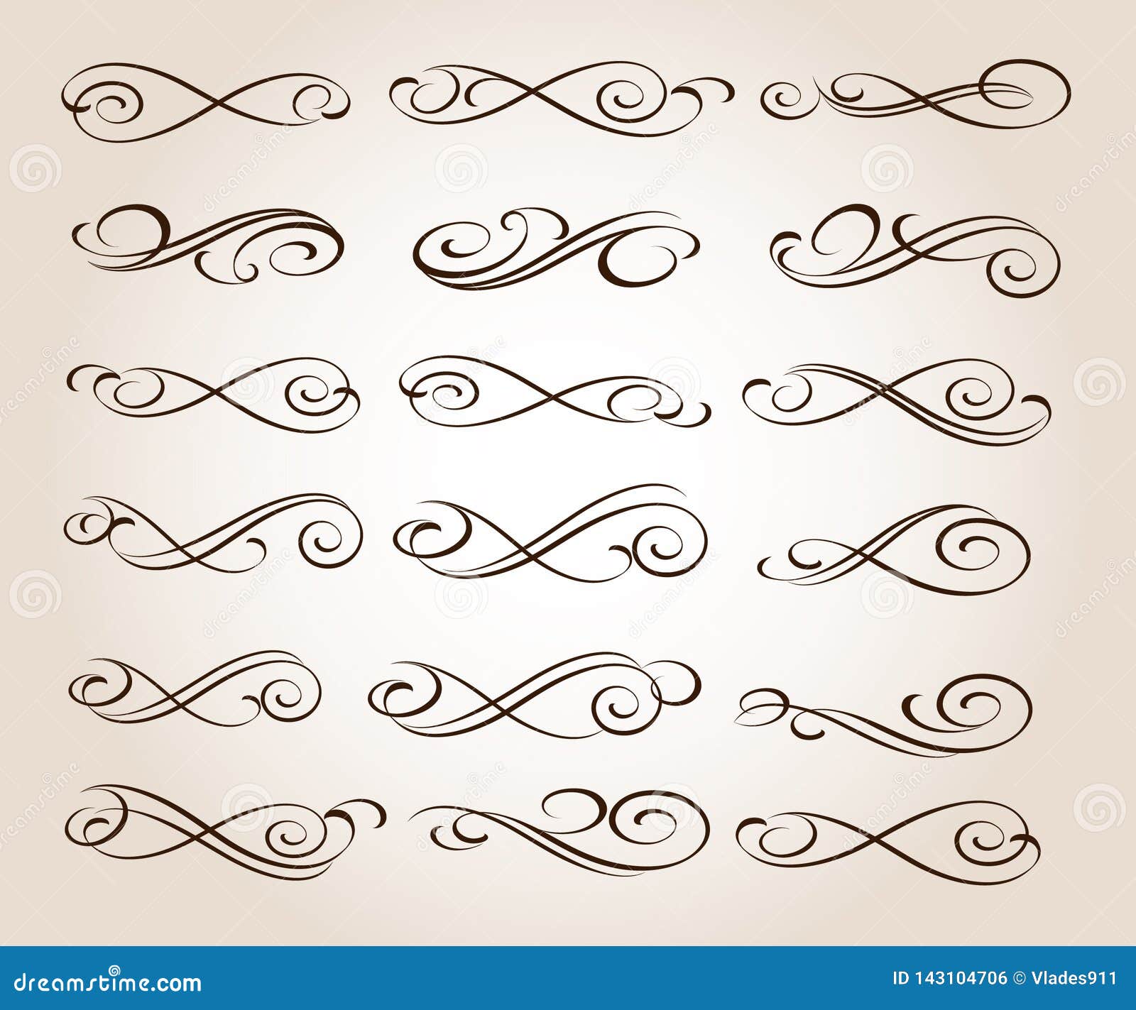 Lines Dividers Page Decoration.Vector . Vector Illustration.Brown Stock ...