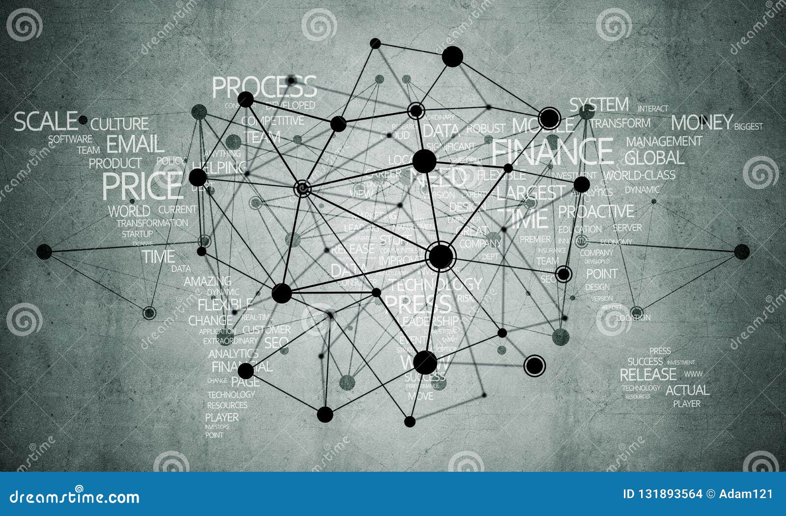 Lines and Dots As Networking Idea Drawn on Cement Background Stock ...