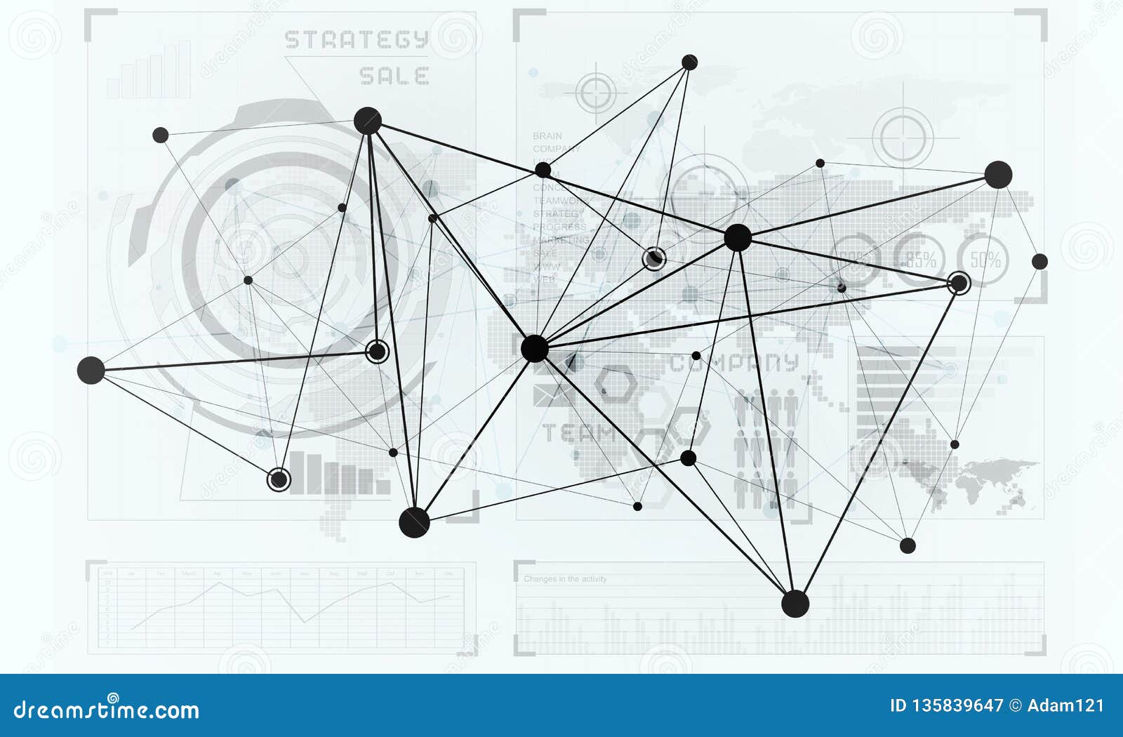Lines and Dots As Networking Idea Drawn on White Background Stock ...