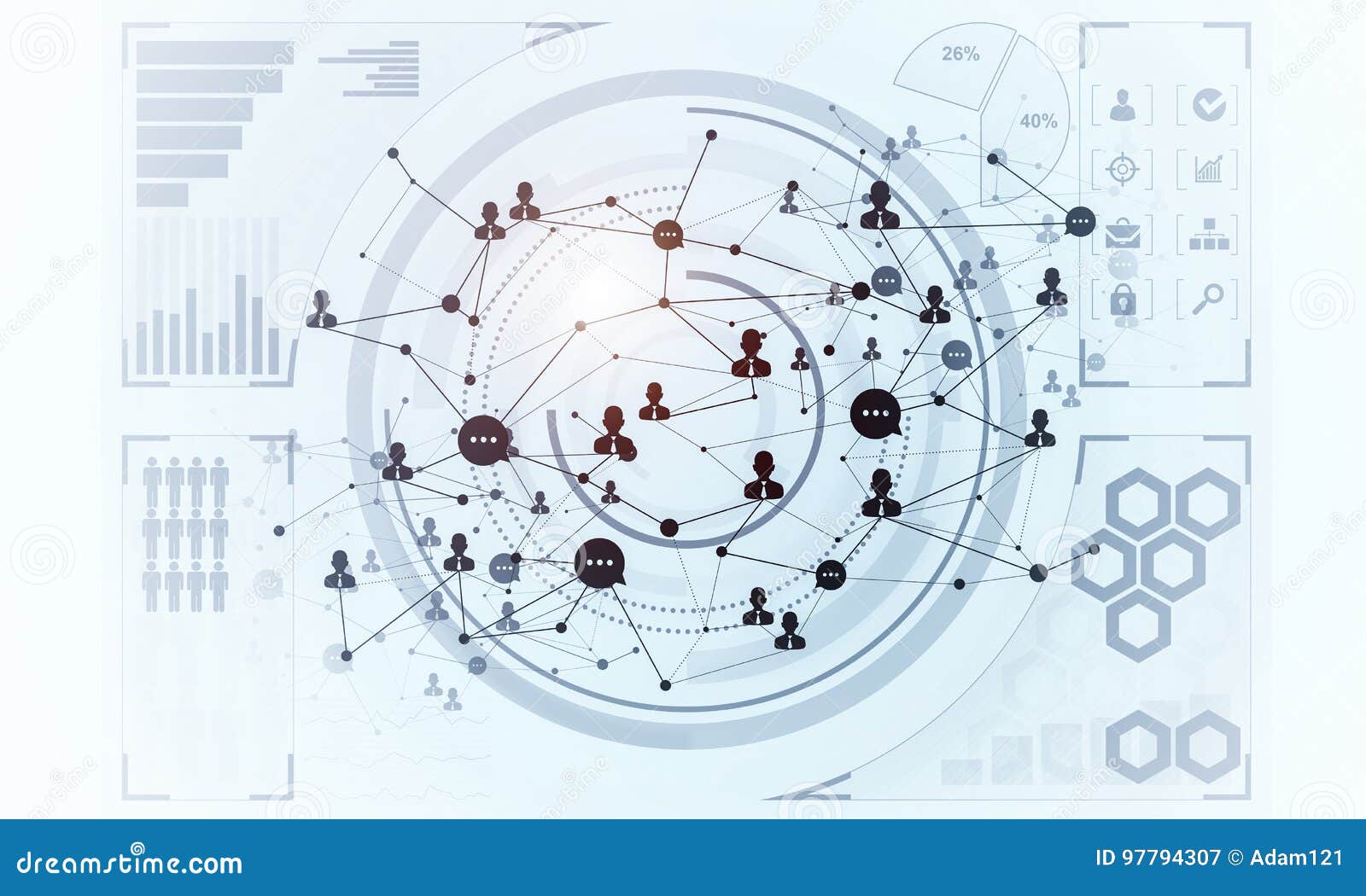 Lines and Dots As Networking Idea Drawn on White Background Stock ...