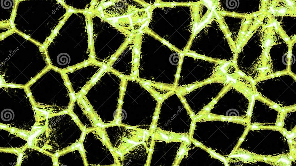 Lines of Glowing Pattern with Moving Cells. Design. Changing Cell ...