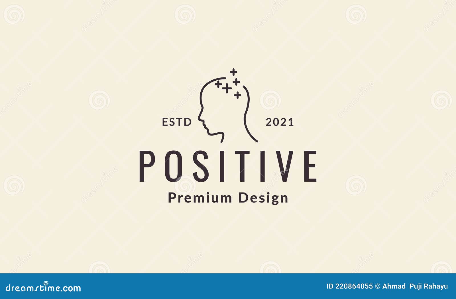 Lines Head Positive Thinking Logo Vector Icon Illustration Design Stock ...