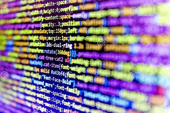 Lines of Html Code Visible. Programmer Typing New Lines of HTML Code ...