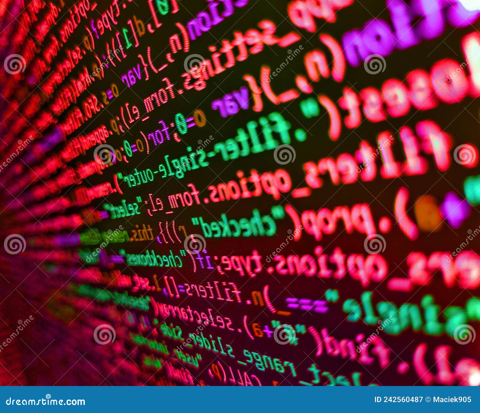 Lines Of Html Code Visible Screenshot With Random Parts Of Program Code Letters Chars And