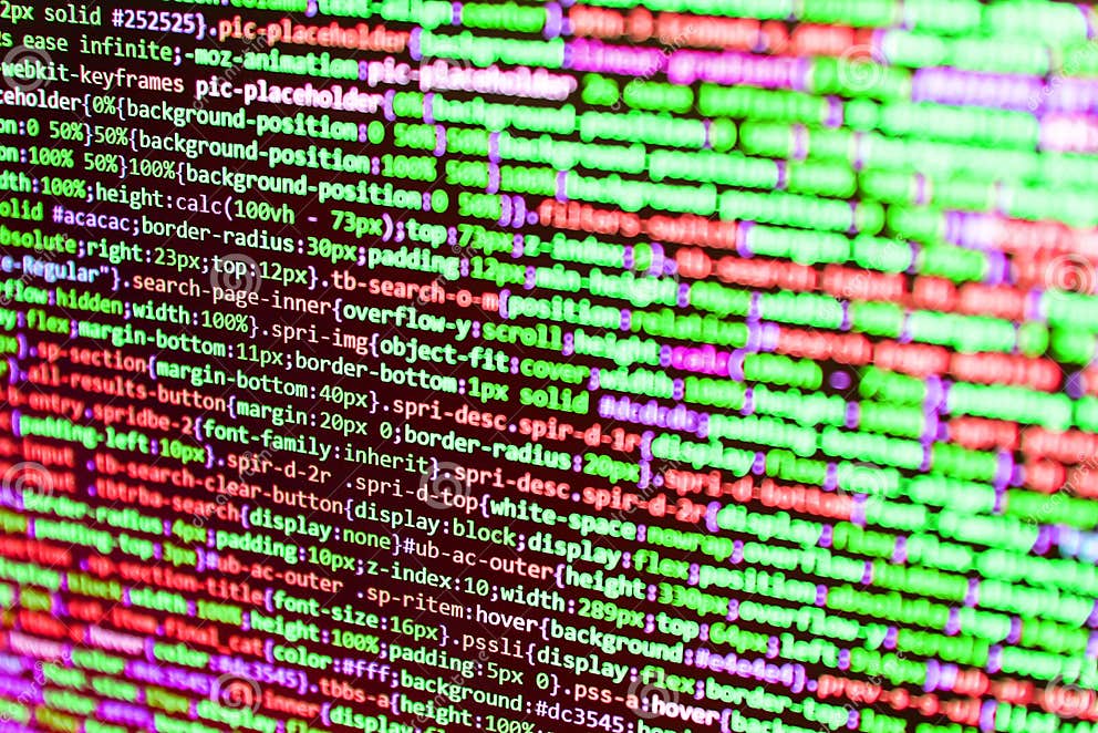 Lines of Html Code Visible. Simple Website HTML Code with Colourful ...