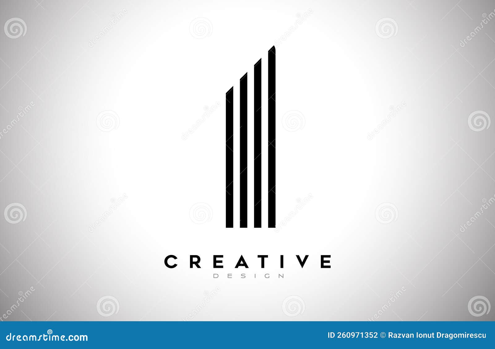 Lines Letter I Logo with Black Lines and Monogram Creative Style Design ...
