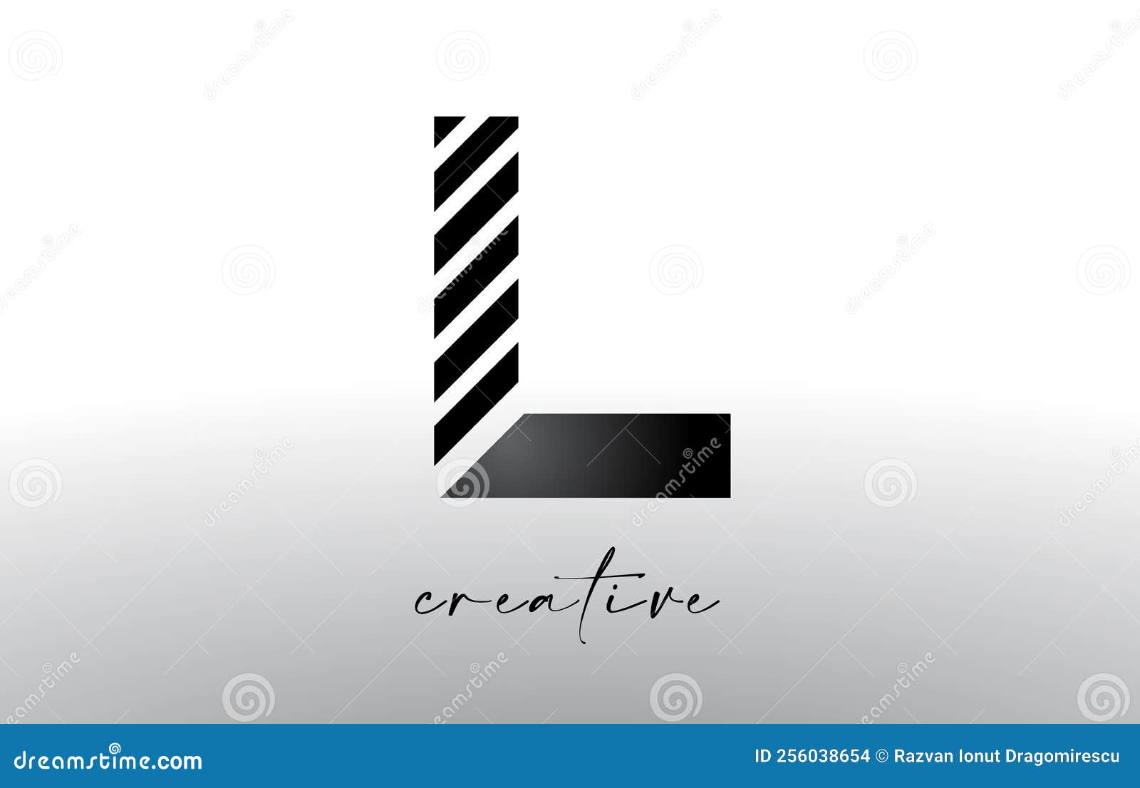 Lines Letter L Logo Design with Creative Lines Cut on Half of the ...