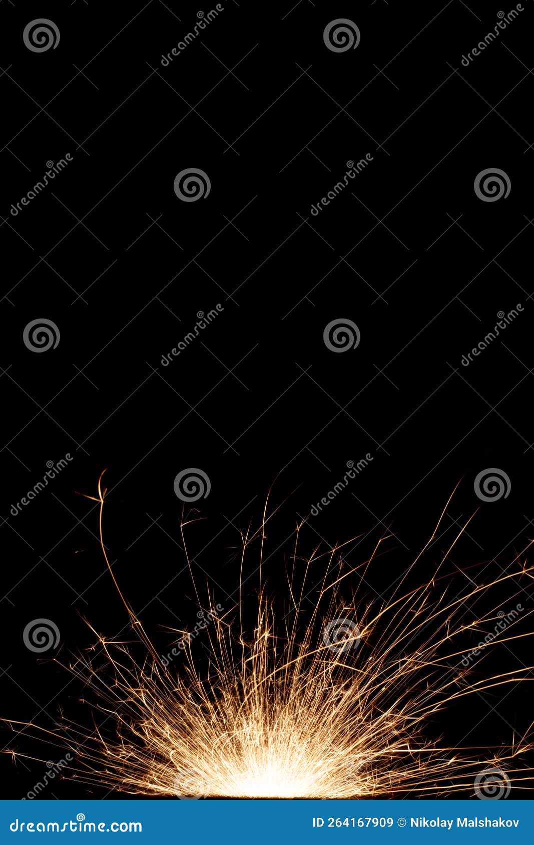 Lines of Light from Flying Sparks in the Dark. Stock Image - Image of ...