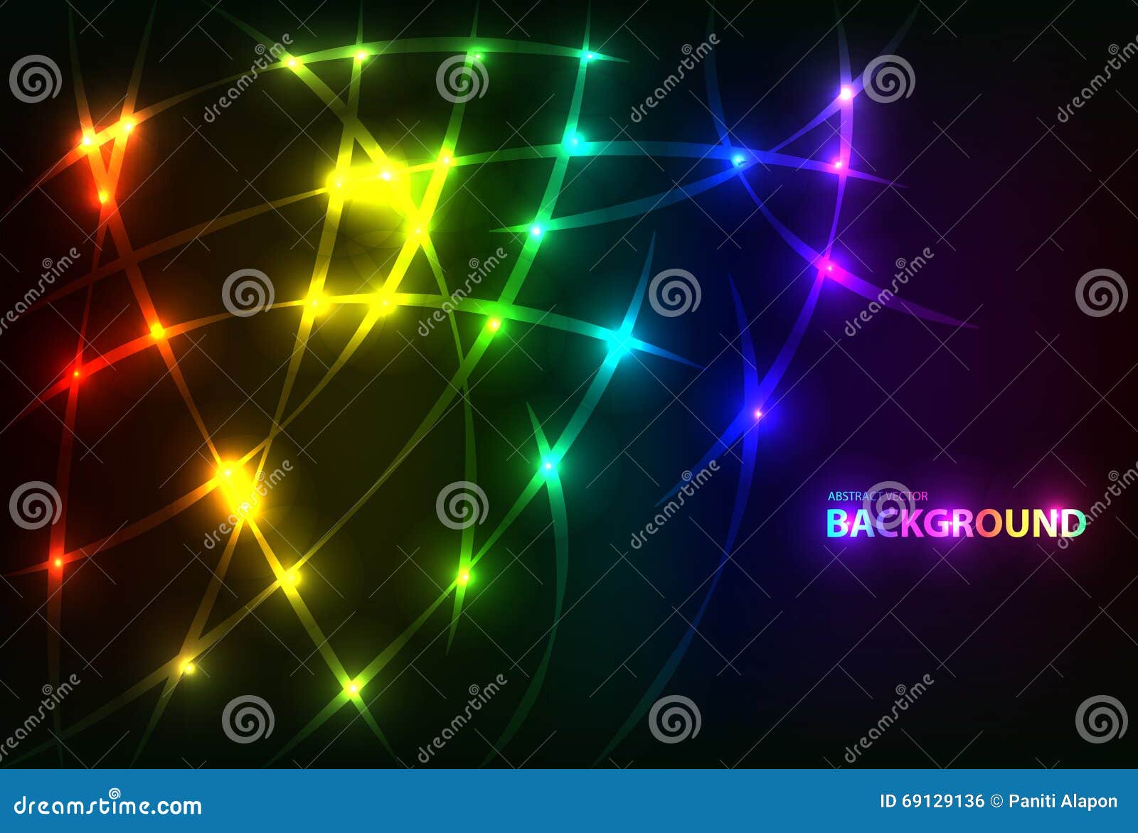 Lines and Light Rays Over Black Stock Vector - Illustration of abstract ...