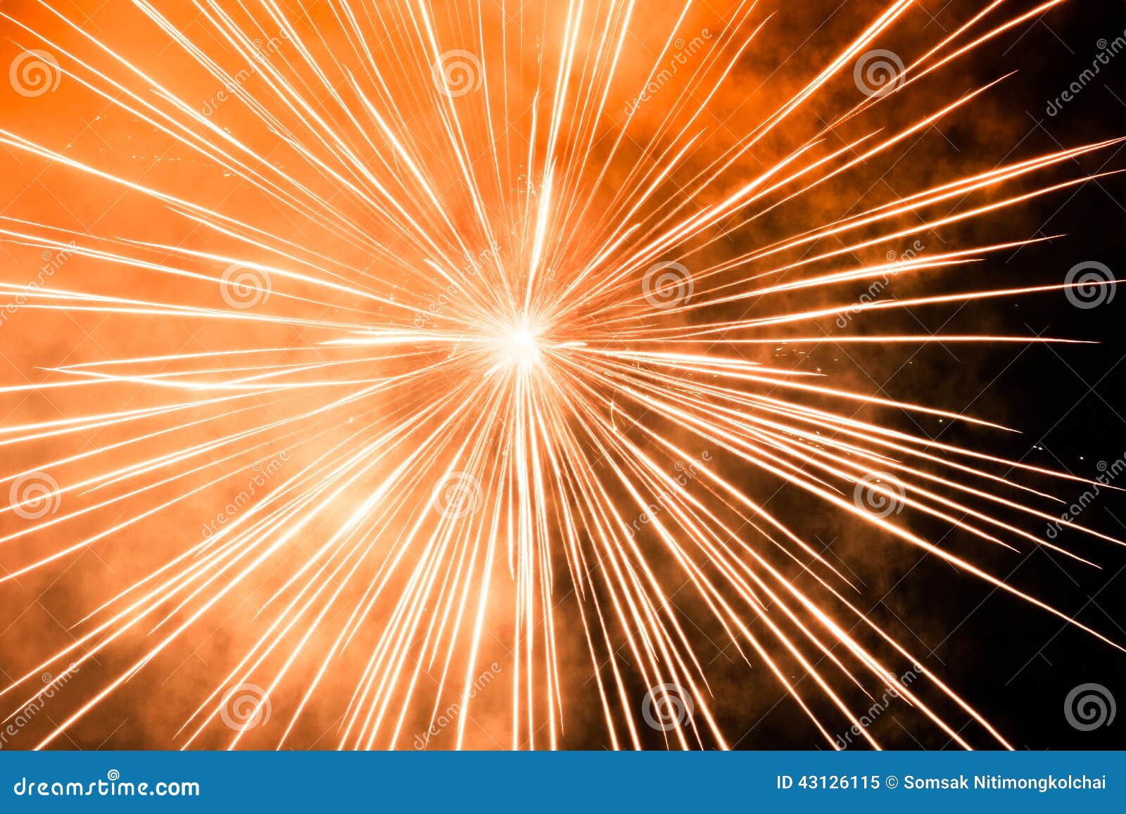 Lines of Light Rising from the Middle of the Fireworks. Stock ...