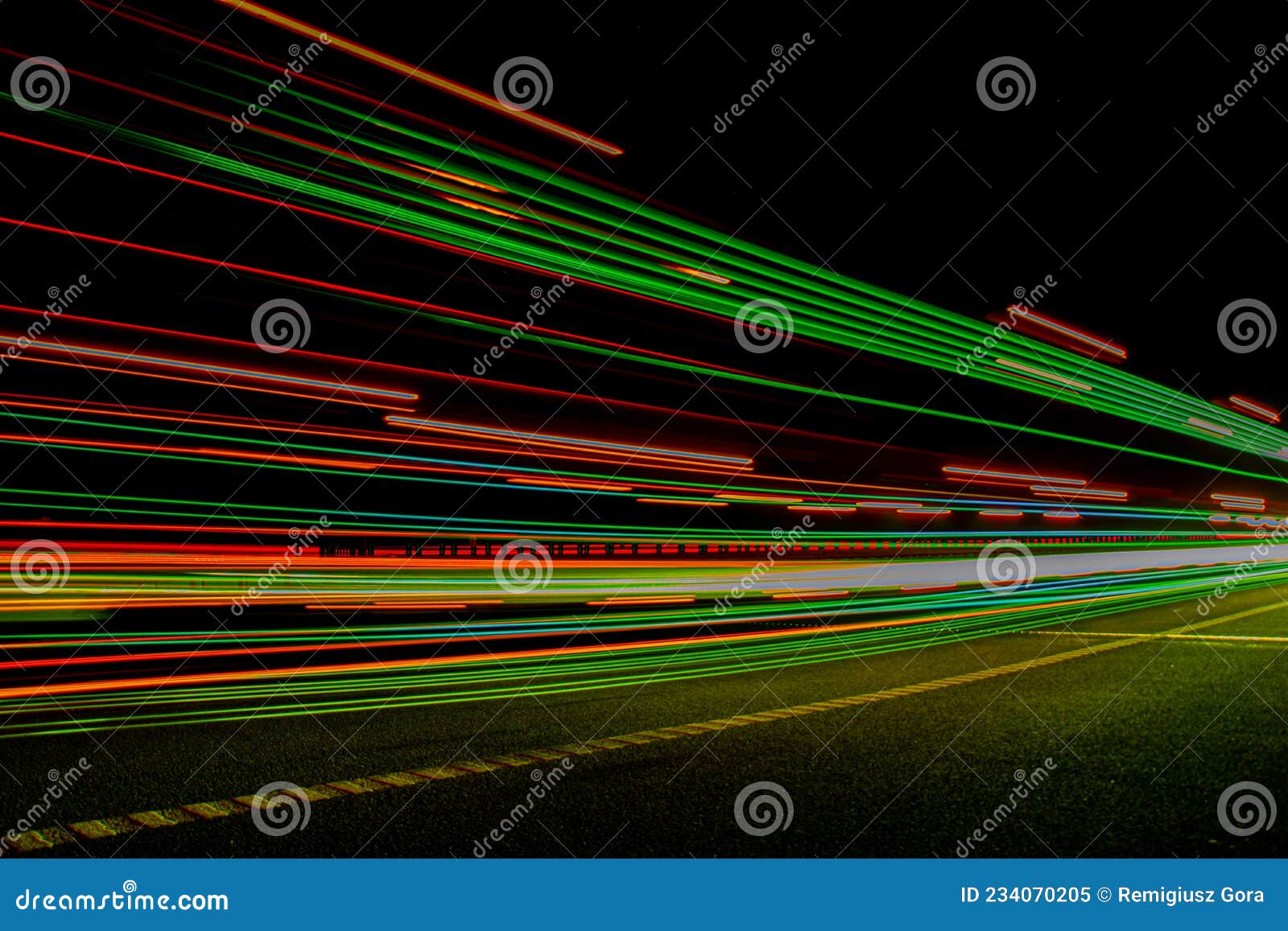 Lines of Lights. Lights of Cars with Night. Long Exposure Stock Image ...
