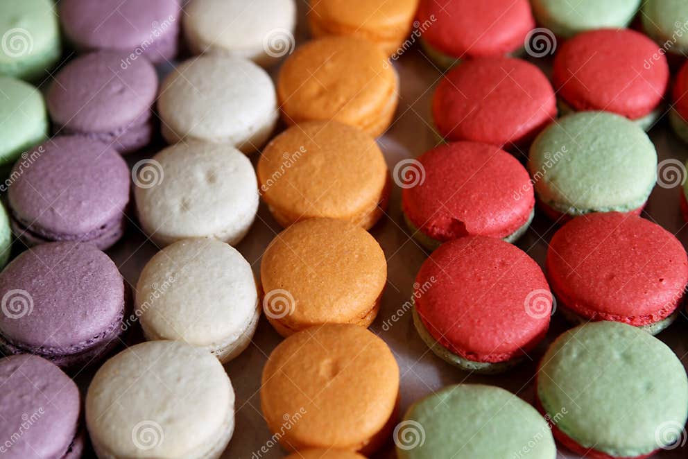 Lines of Macaroons 2 stock image. Image of line, green - 17382505