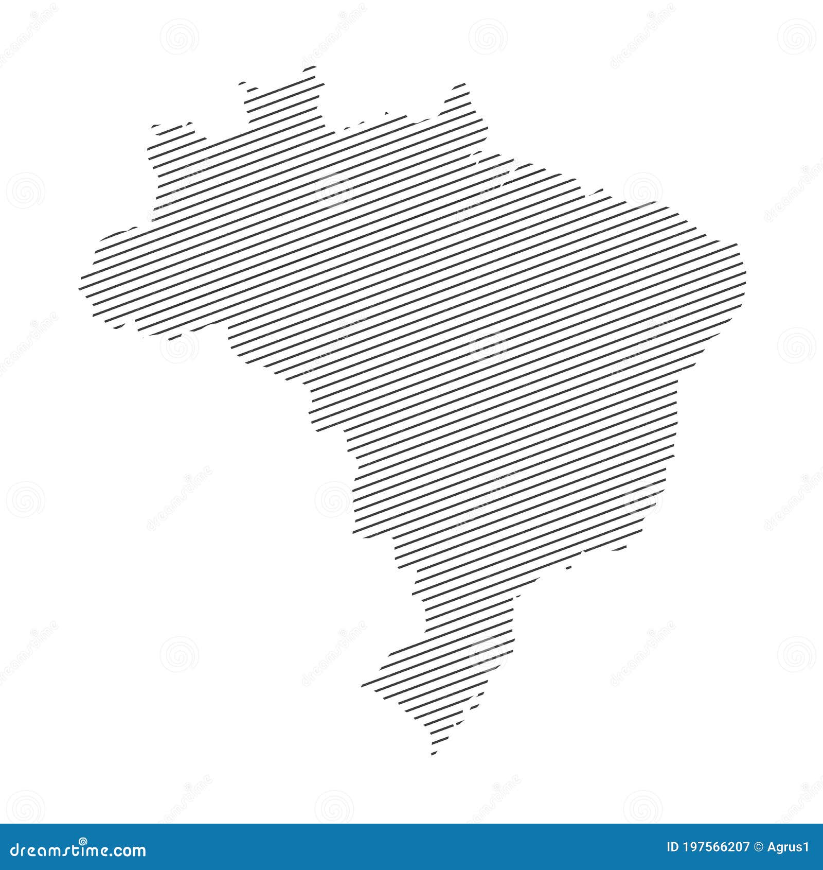 Lines Map of Brazil Isolated on White Background Stock Vector ...