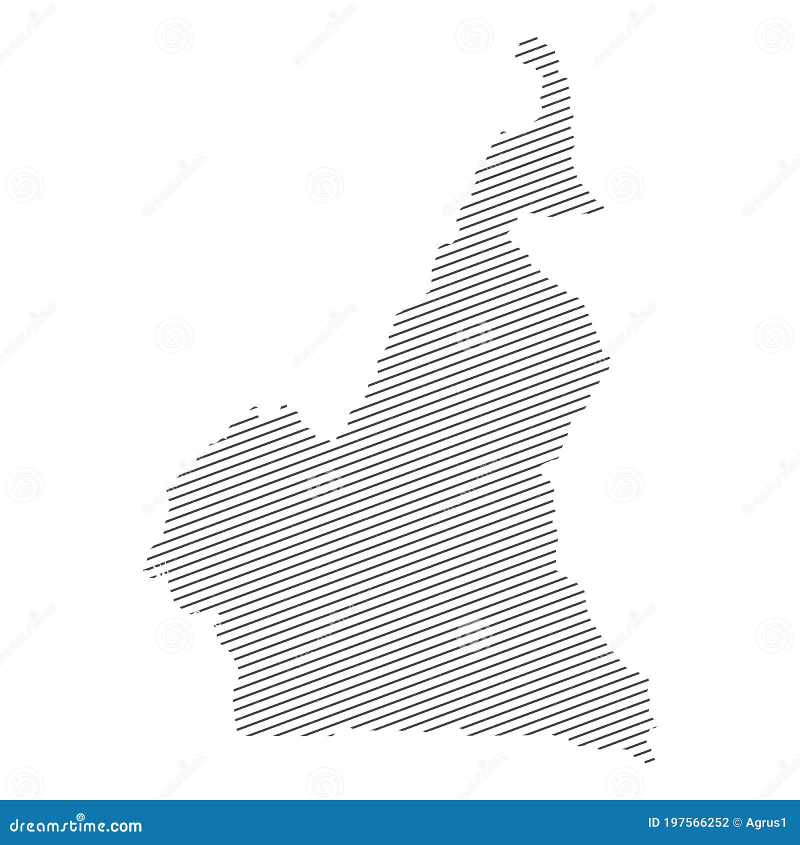 Lines Map of Cameroon Isolated on White Background Stock Vector ...