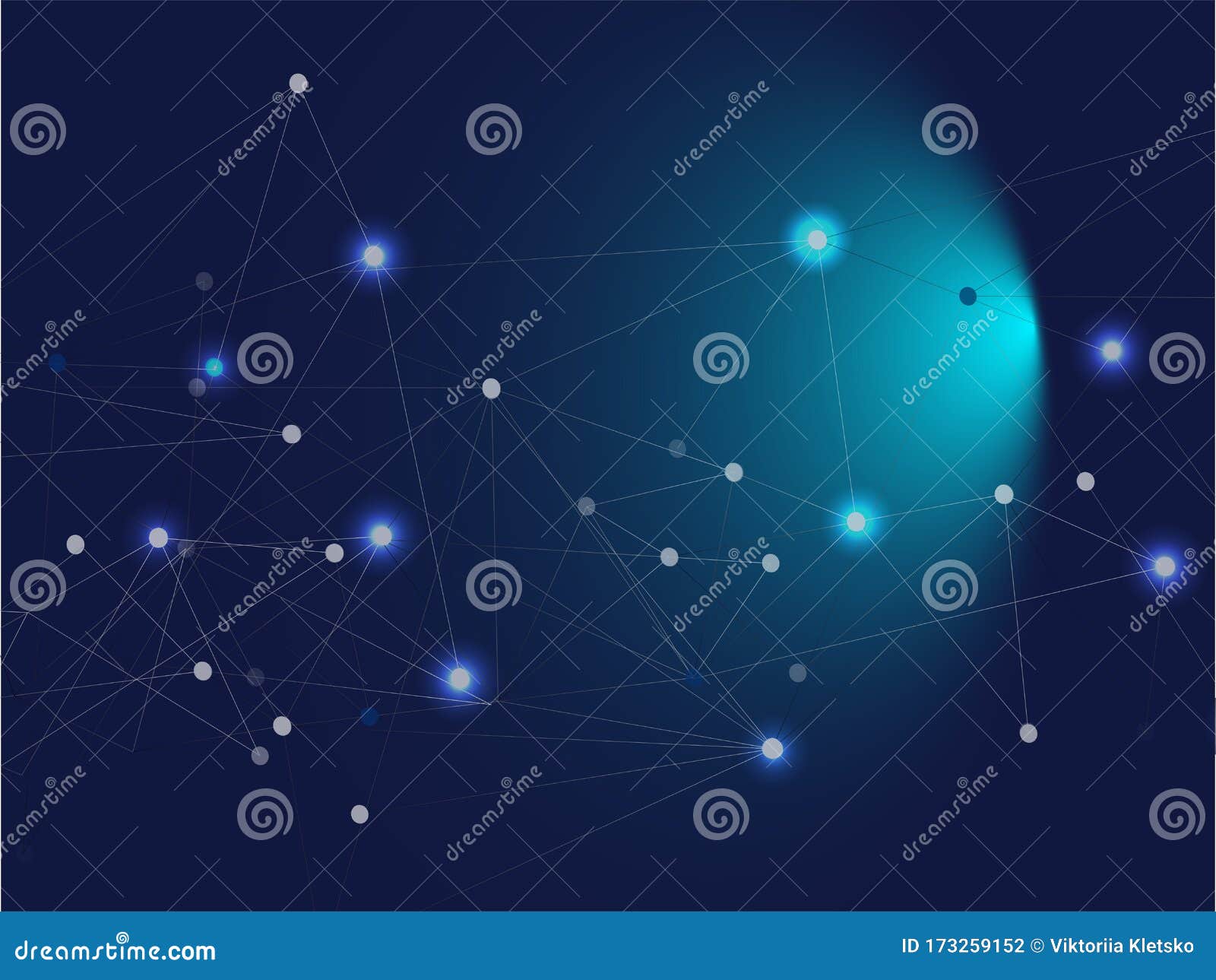 Lines Nodes Linked Vector Background. Blue Stock Vector - Illustration ...