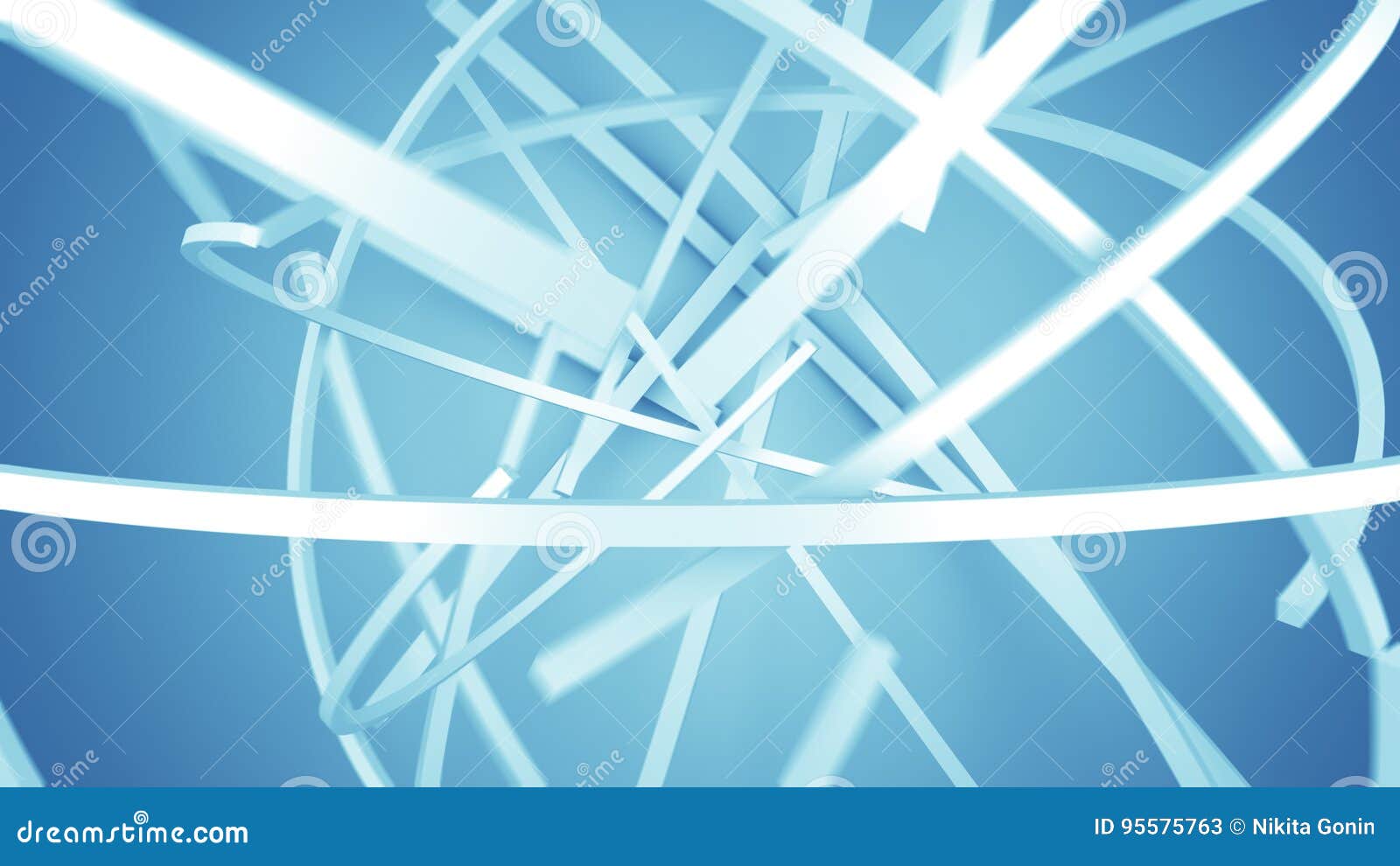 Lines on Orbit Abstract 3D Render Stock Illustration - Illustration of ...