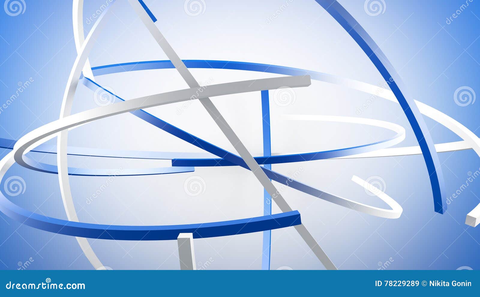 Lines on Orbit 3D Render Illustration Stock Illustration - Illustration ...