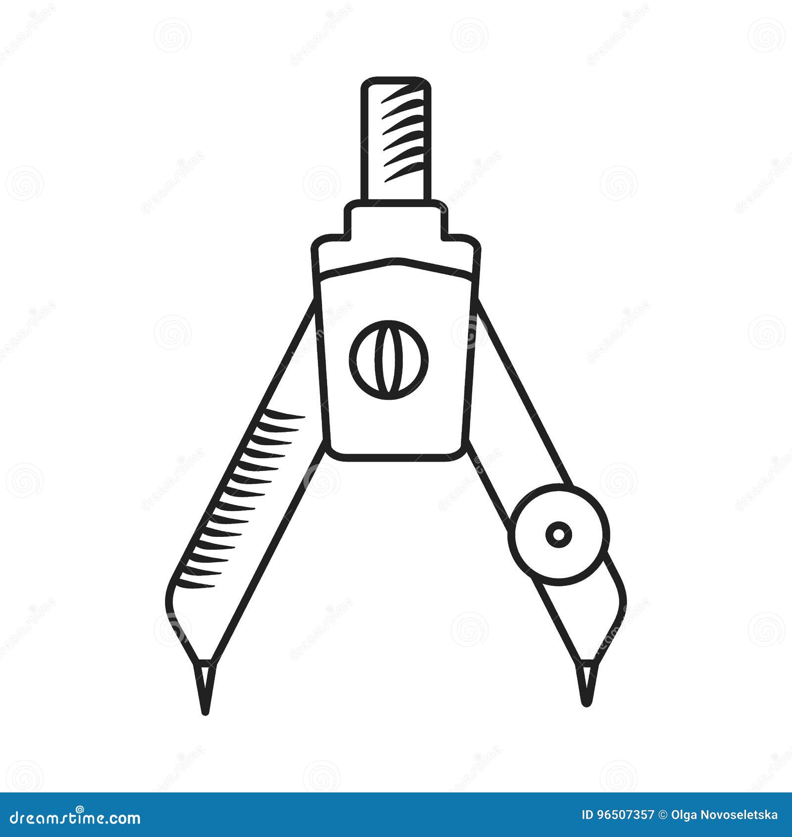 Lines pair of compasses stock vector. Illustration of supplies - 96507357