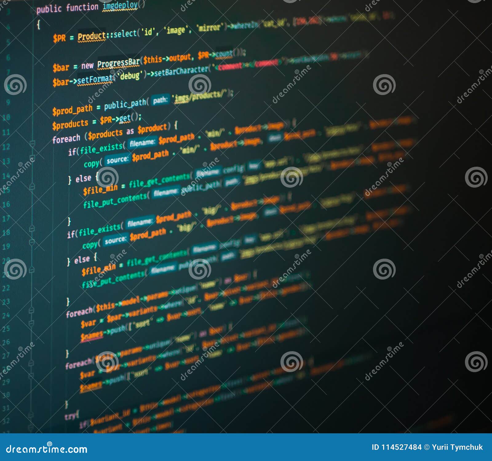 Lines of Php Coding on the Screen. Stock Photo - Image of engineering ...