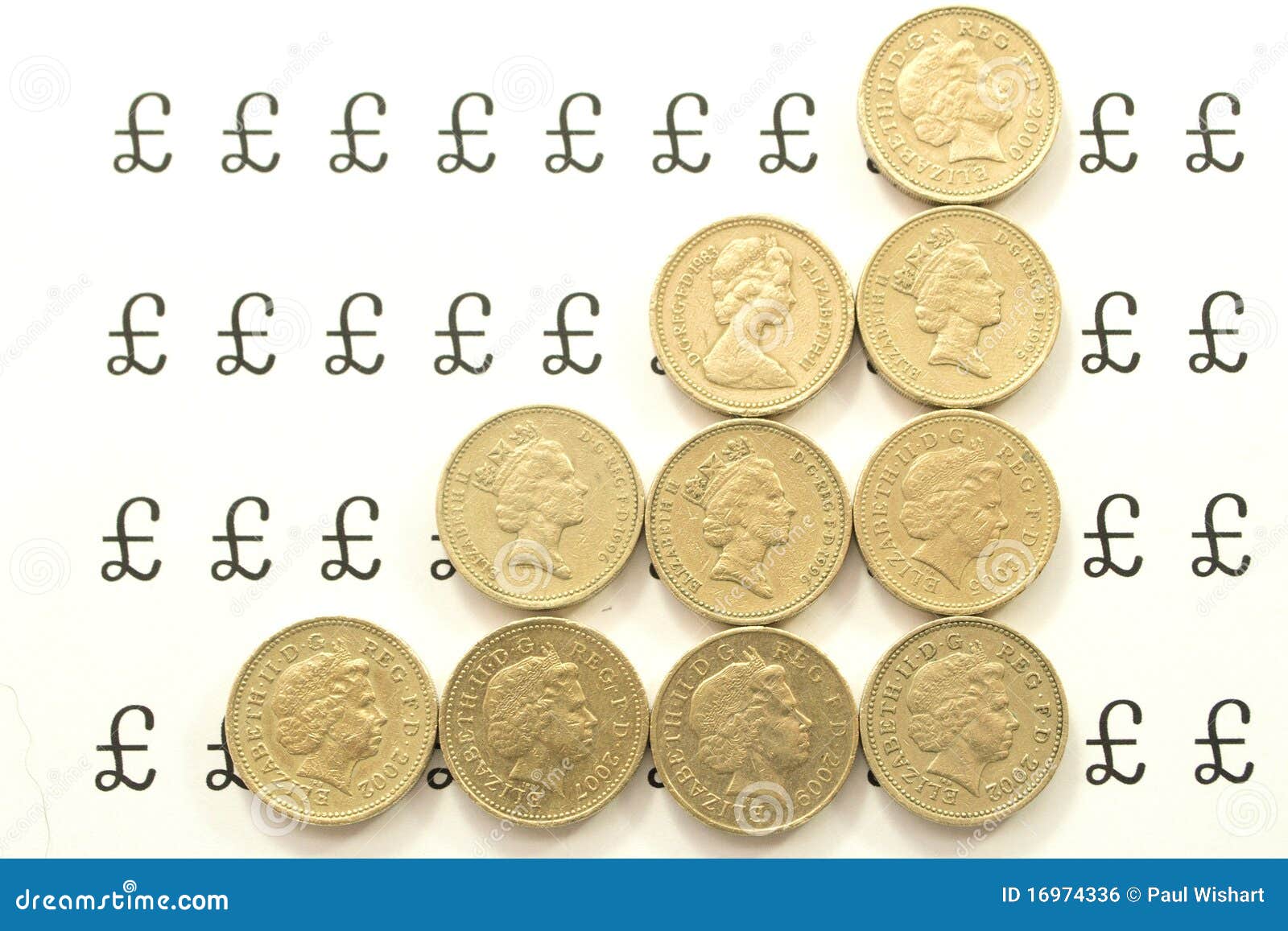 Lines of pound coins editorial photo. Image of loads - 16974336