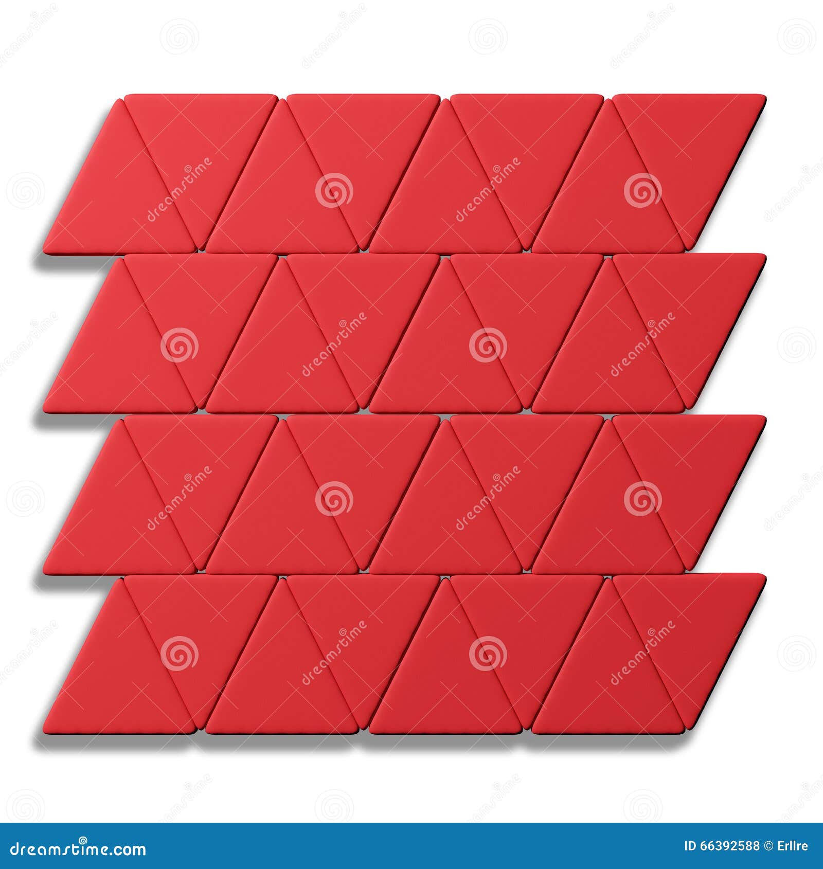 Lines of Red Triangles on White Background Stock Illustration ...