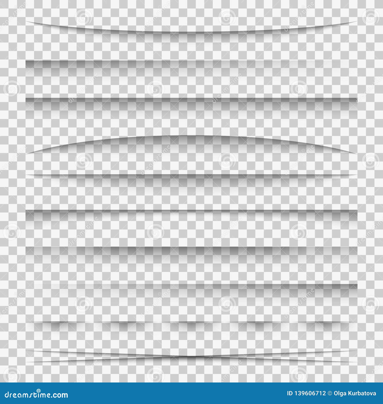 Divider Lines Shadow. Frame Of Edge Of Paper On Transparent Background ...