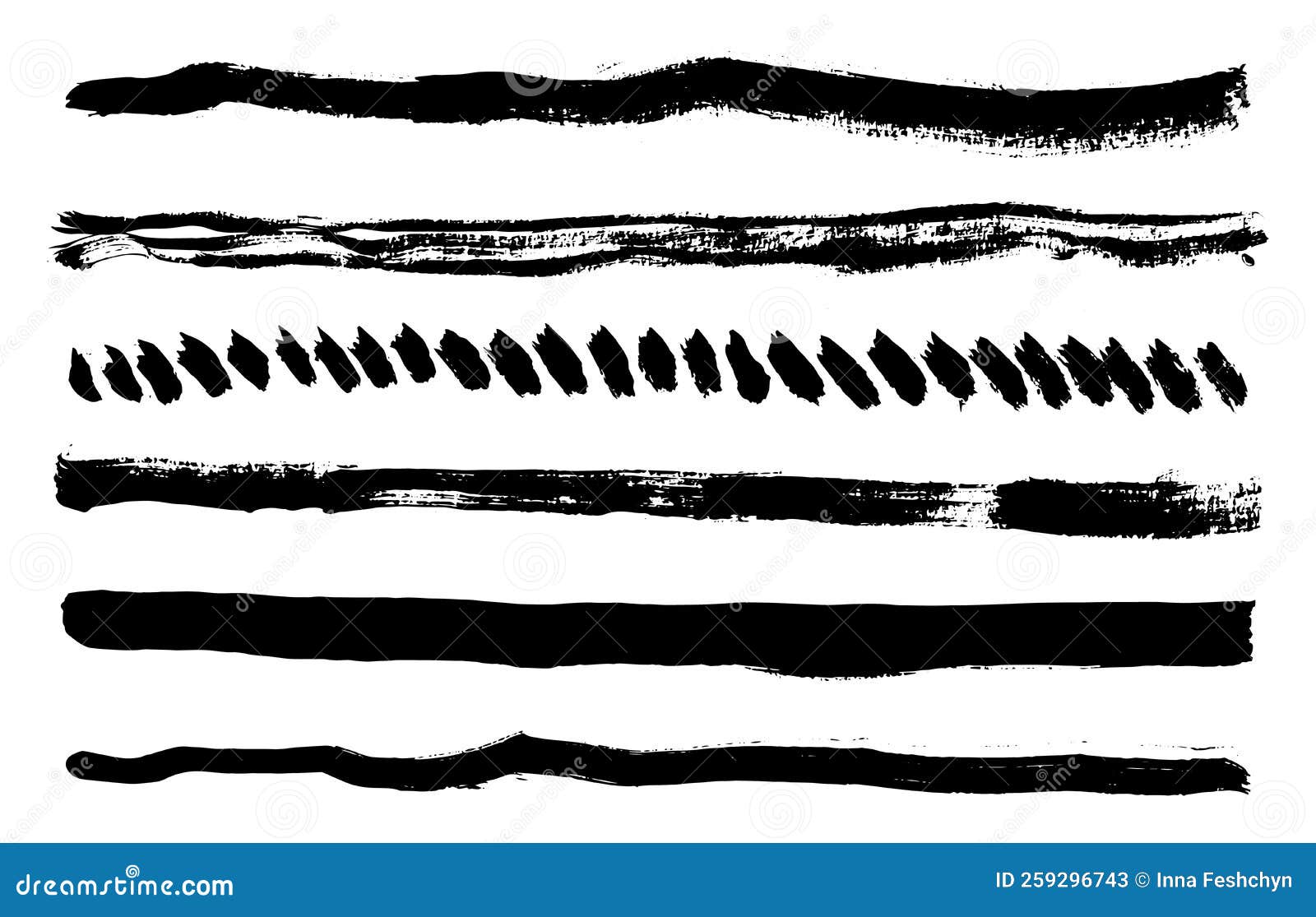 Lines Texture. Black Ink Grunge Paint Brush Strokes. Painted Ink ...