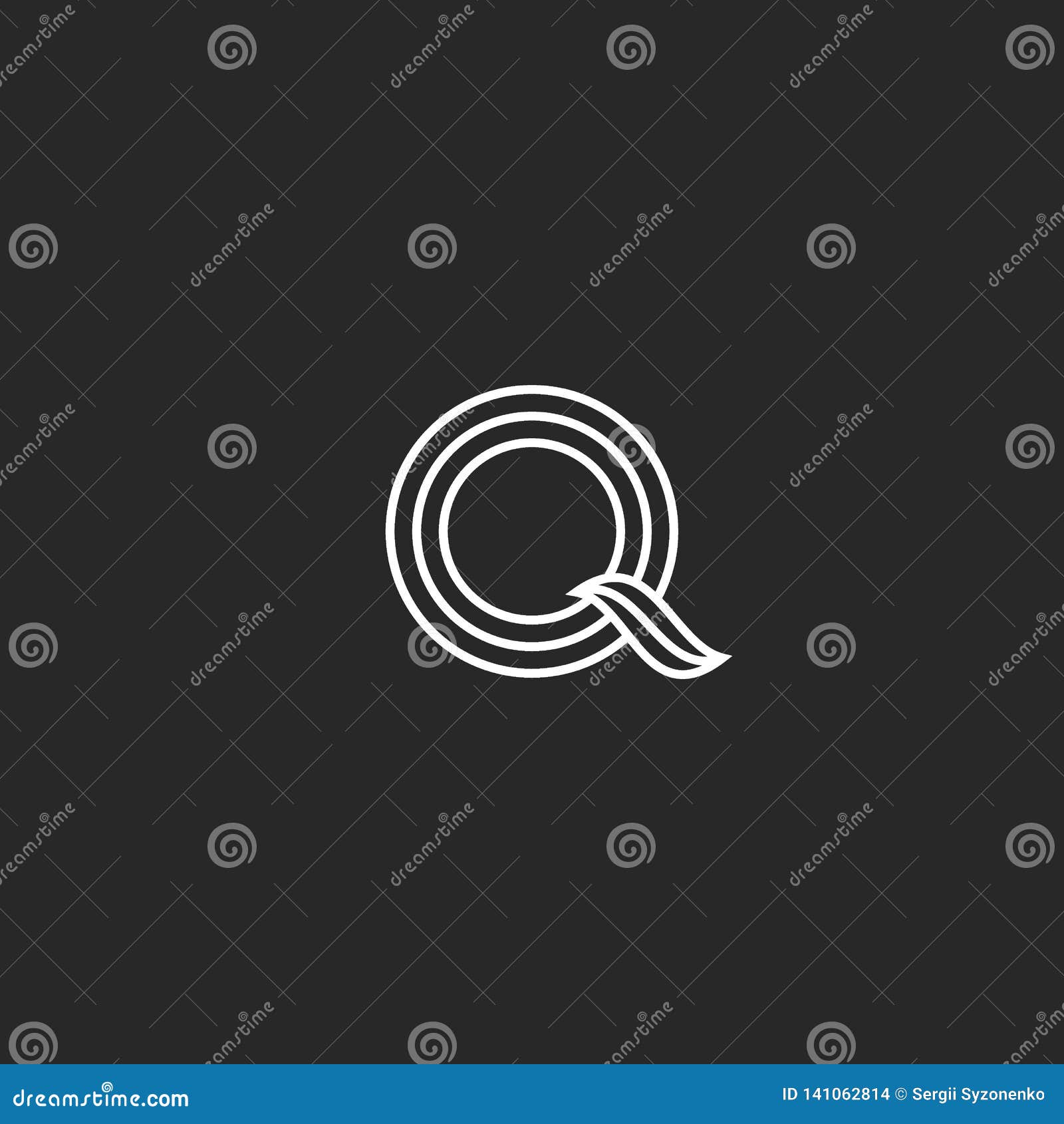 Lines Thin Design Logo Q Letter Monogram. Feminine Script Symbol ...