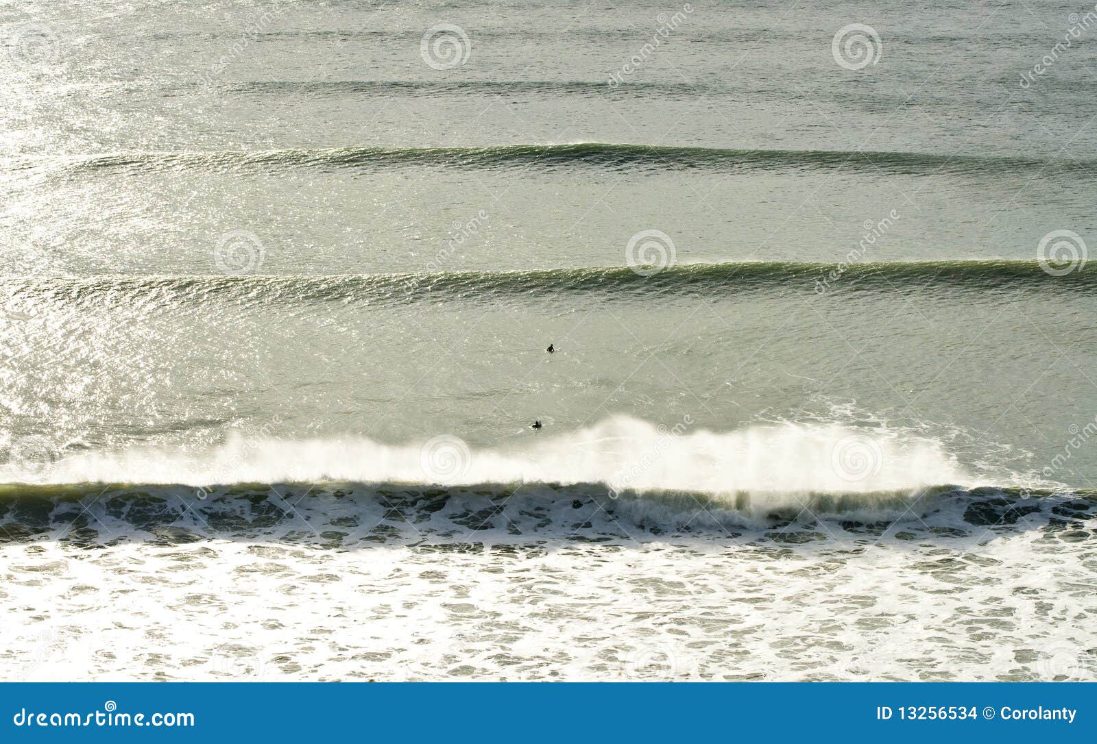 Lines of Waves Breaking in the Sea Stock Photo - Image of colour ...