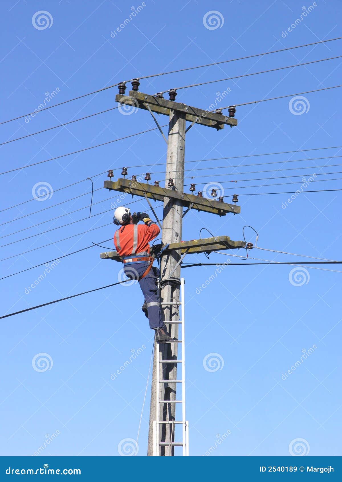 The linesman stock image. Image of voltage, descending - 2540189