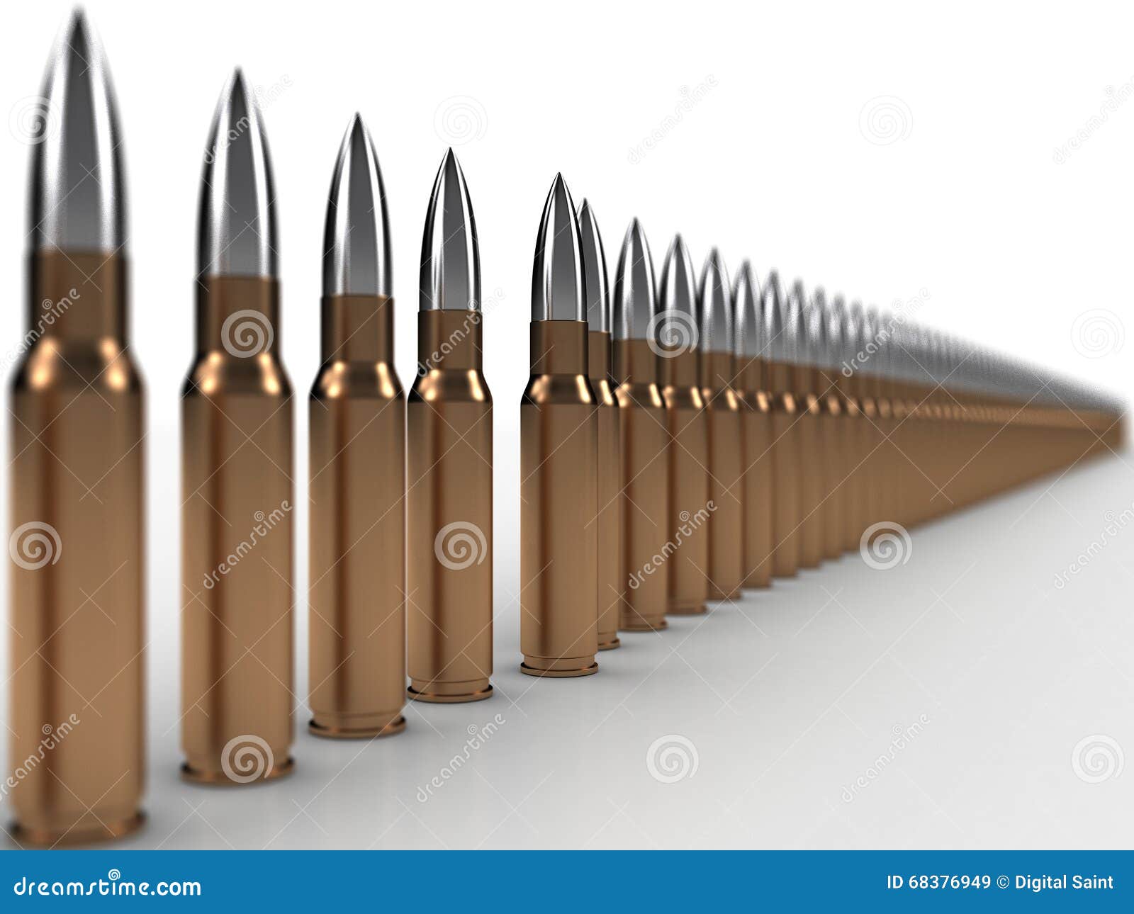 Lineup of Bullets stock illustration. Illustration of macro - 68376949