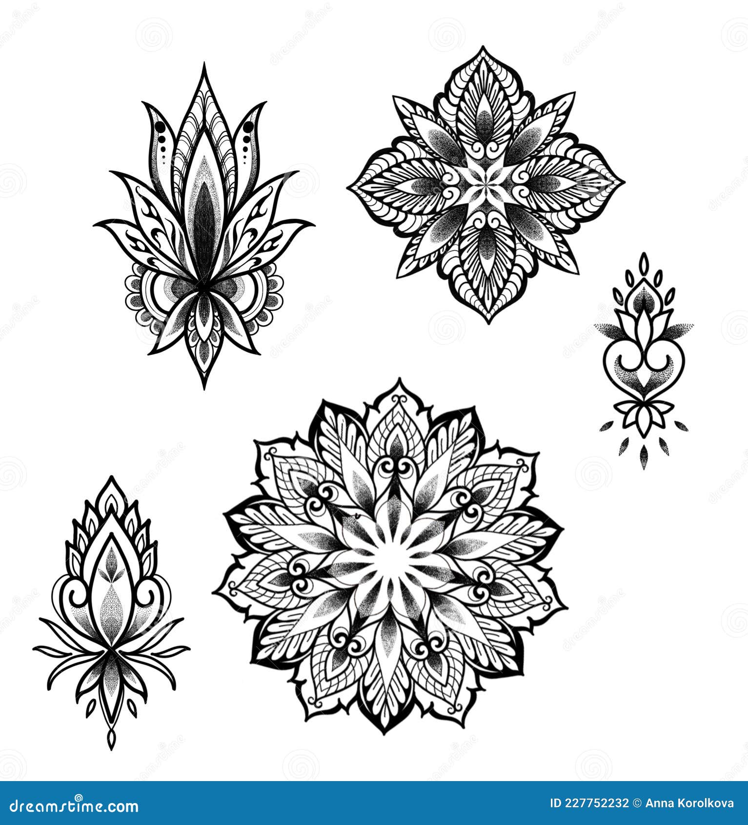 Great Mandala Art Flash Set Stock Illustration - Illustration of ...