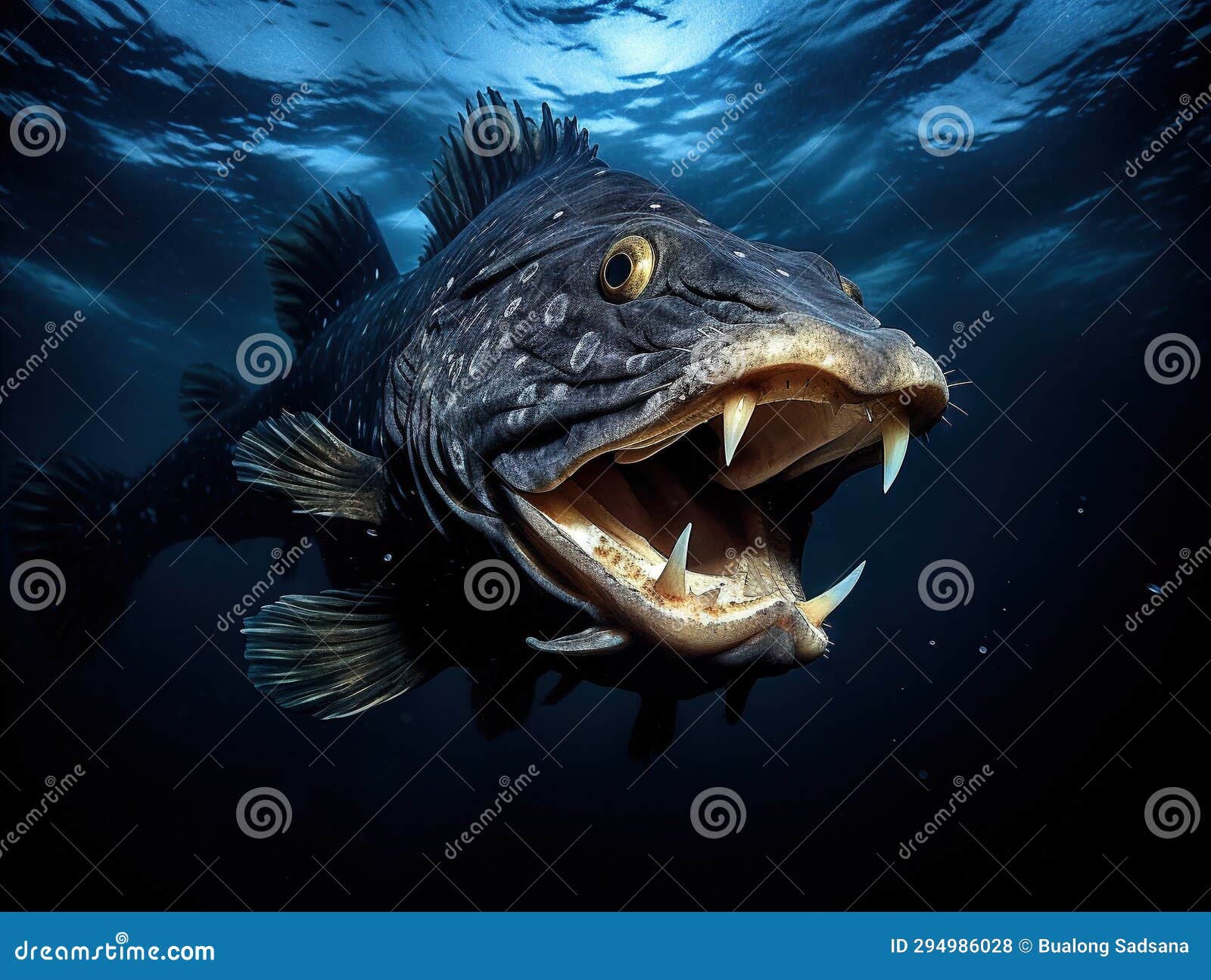 Lingcod stock illustration. Illustration of teeth, cold - 294986028