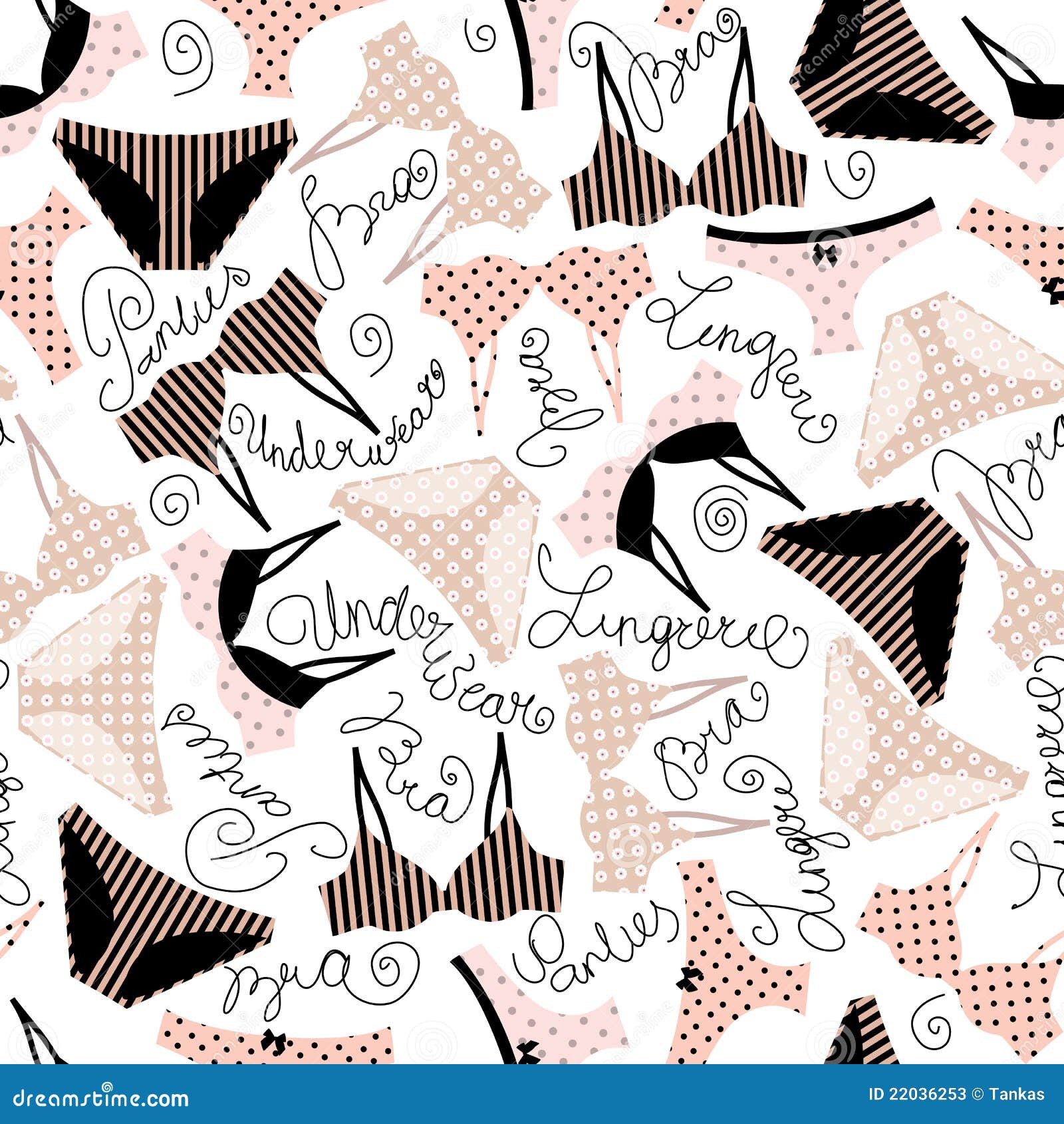 Lingerie Background with Original Inscriptions Stock Vector ...