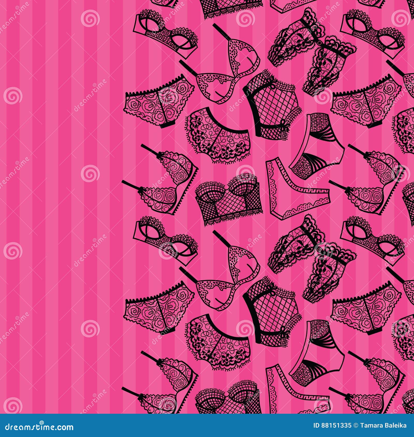 Lingerie Panty and Bra Background. Stock Vector - Illustration of ...