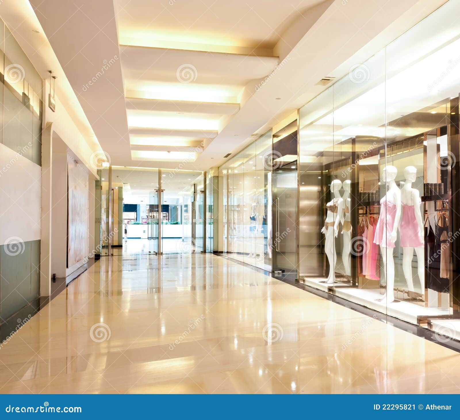 Lingerie Shop in the Mall Corridor Stock Image - Image of artificial ...