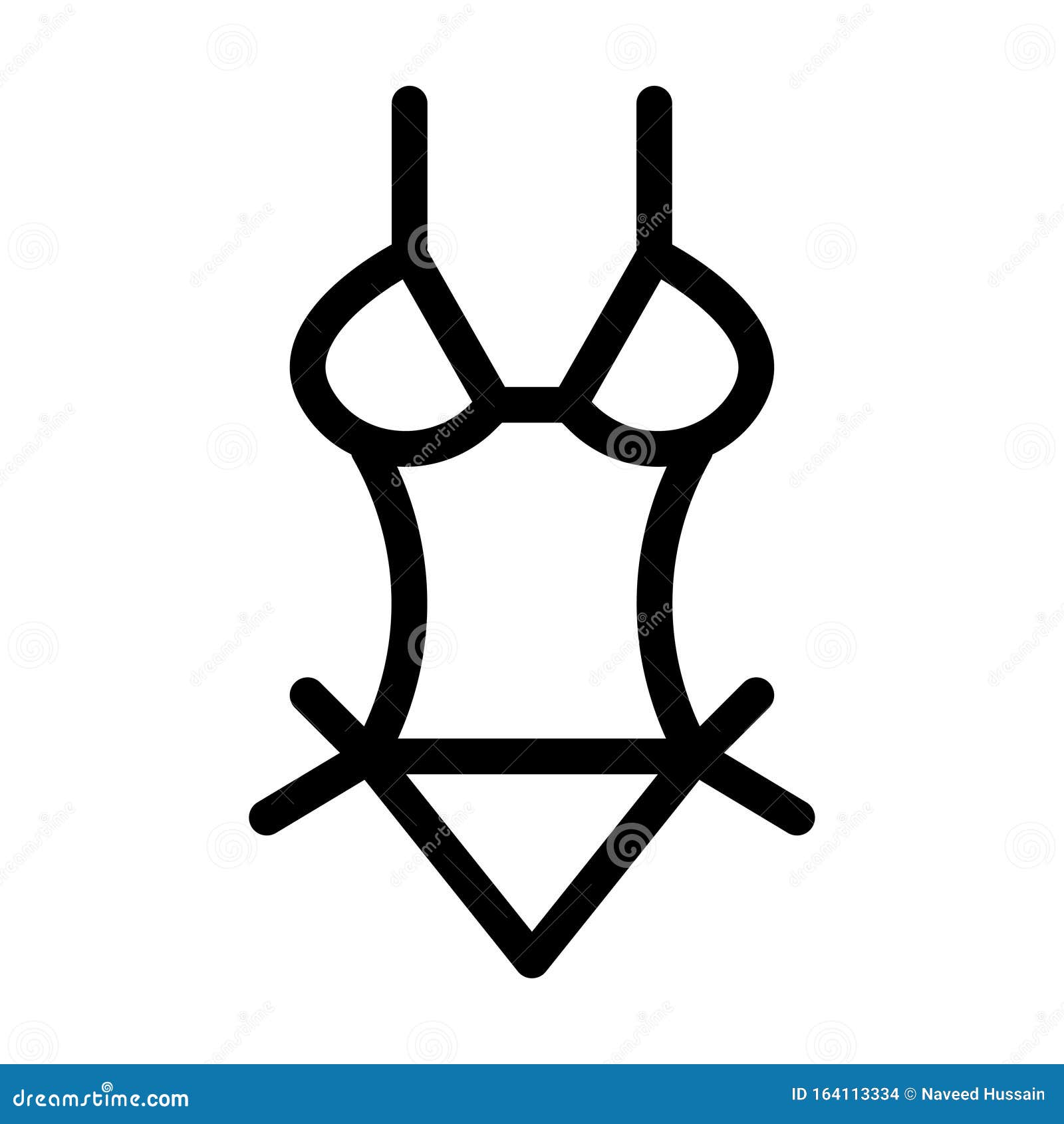 Lingerie Vector Thin Line Icon Stock Vector - Illustration of clothes ...