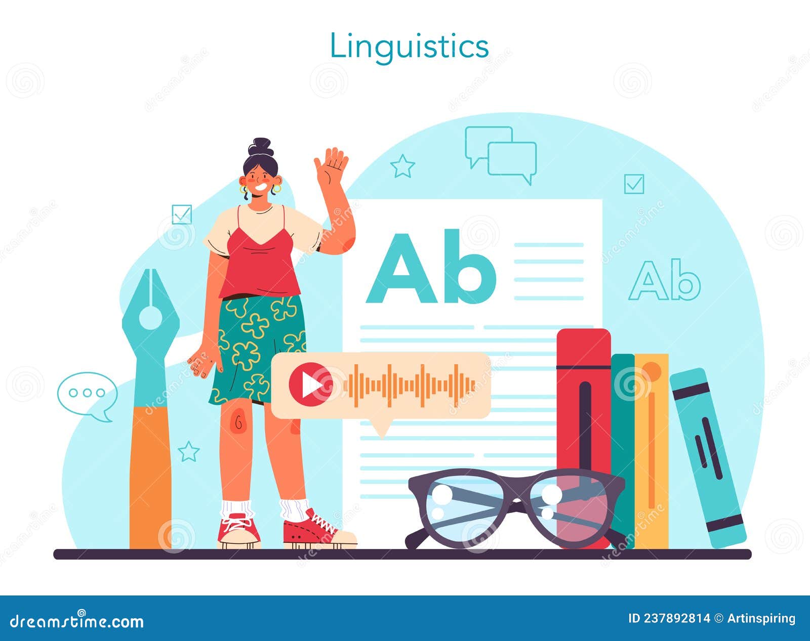 Linguistic Concept. Scientific Study of Language, Its History Stock ...