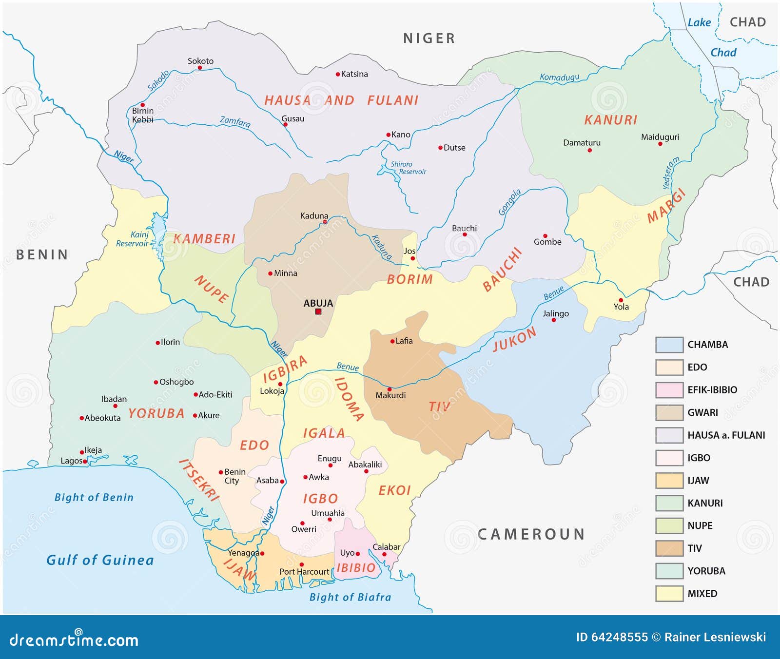 Lingustic map of nigeria stock vector. Illustration of lingual - 64248555