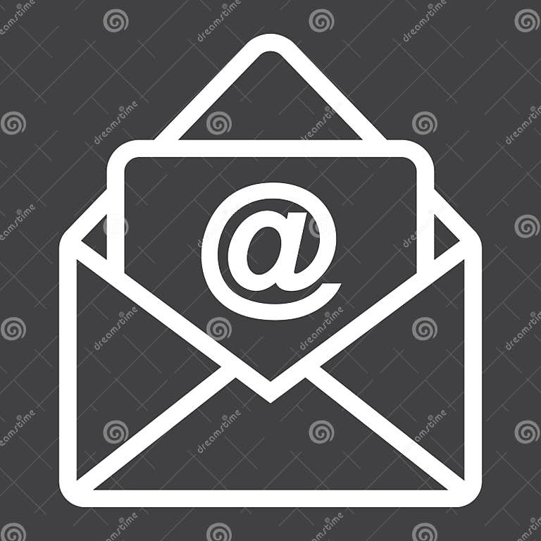 Linha ícone, Envelope E Web Site Do Email Ilustração do Vetor ...