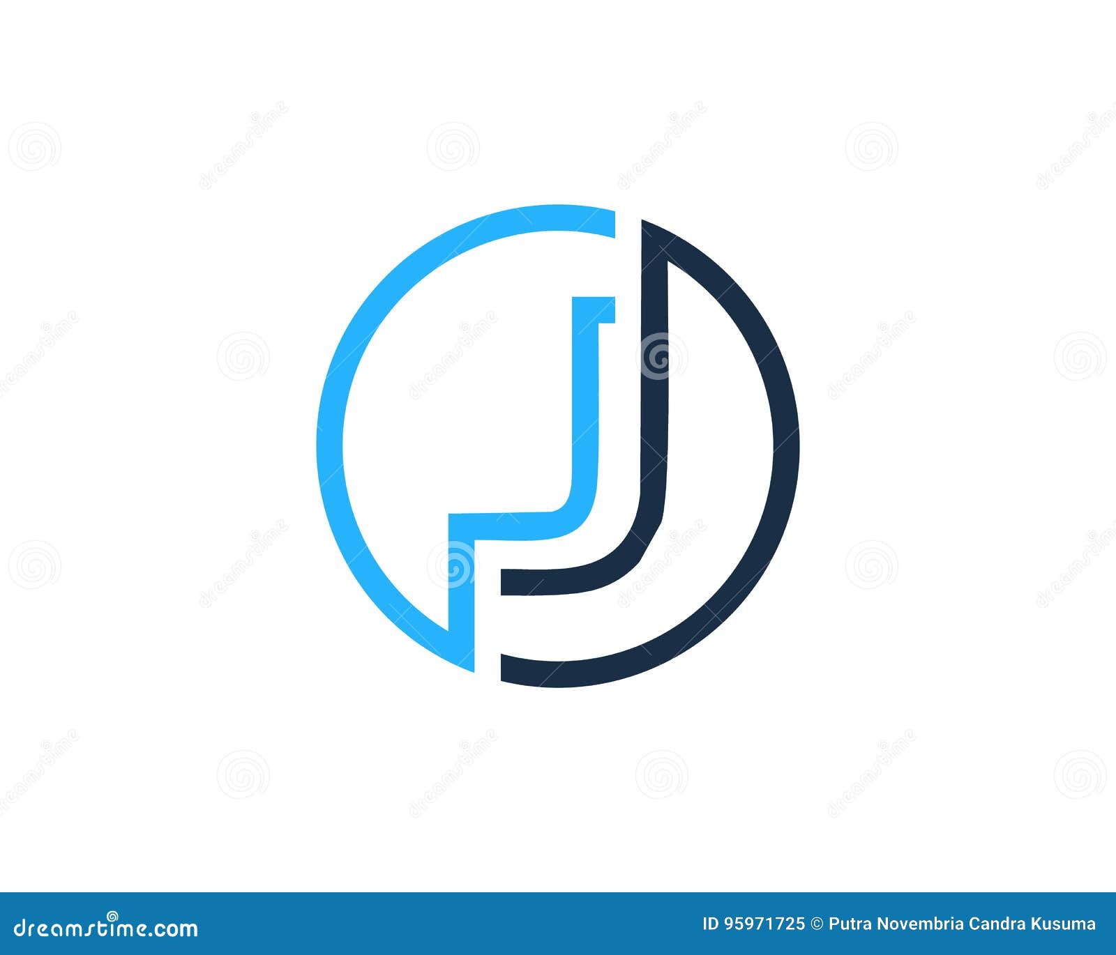 Linha ícone Logo Design Element Do Círculo Da Letra J Ilustração do ...