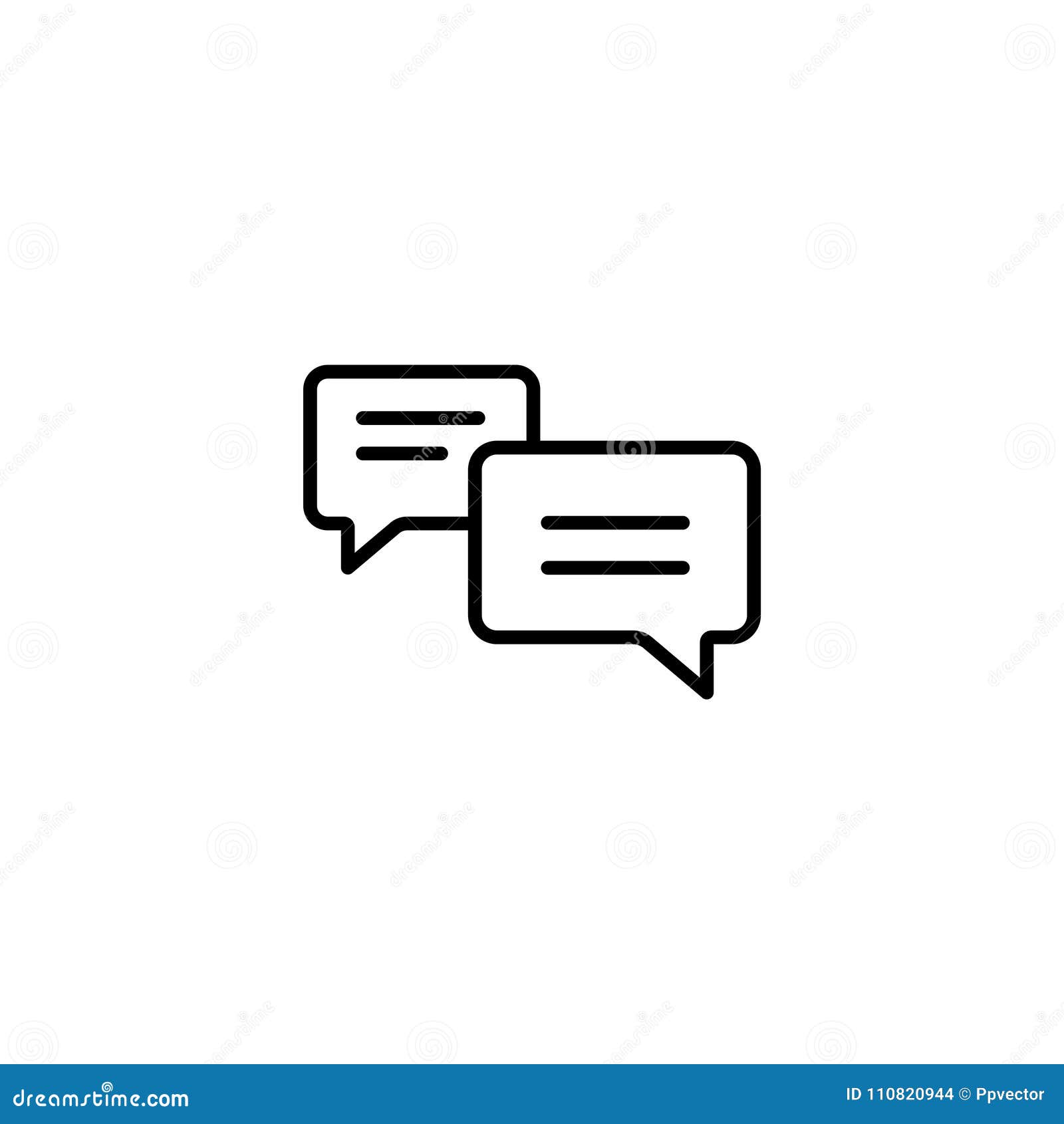 Linha ícone Sinal Do Símbolo Do Diálogo Ilustração do Vetor ...